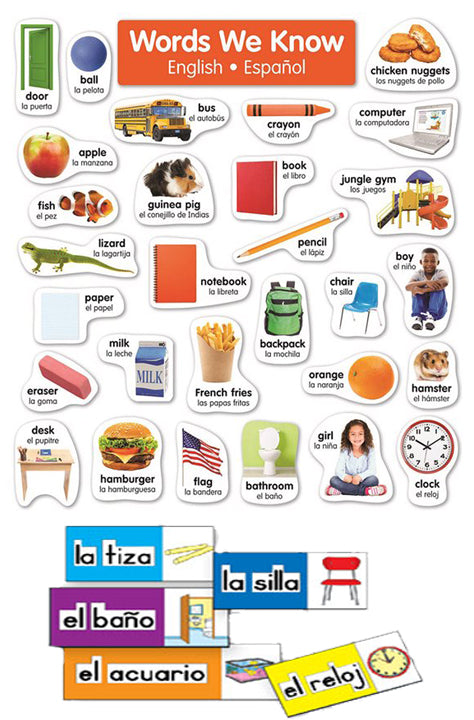 Classroom Labels Spanish/English Set | National School Products
