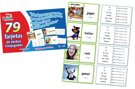 Tarjetas de Verbos Conjugados (Action Words) Flash Cards