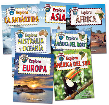 Explore the Continents Spanish Book Set of 7 books | National School ...