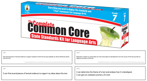 Complete Common Core State Standards Pocket Chart Cards Gr 7 ELA ...
