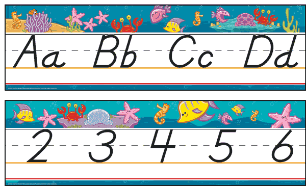 Sea Fun Alphabet Modern Manuscript Bulletin Board | National School ...