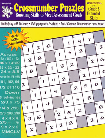 Crossnumber Puzzles - Extended Skills Grade 6 | National School Products
