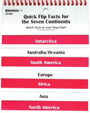 Quick Flip Facts For Seven Continents | National School Products