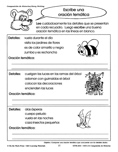 Story Writing Bilingual (English/Spanish) Unit | National School Products