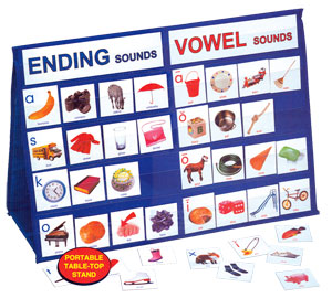 Ending Sounds & Vowels Tabletop Pocket Chart | National School Products