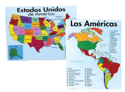 SPANISH MAP CHARTS Set of (2) | National School Products