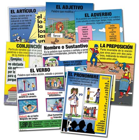 Spanish Parts of Speech Chart Set | National School Products
