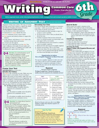 Writing Common Core State Standards Student Guide Grade 6