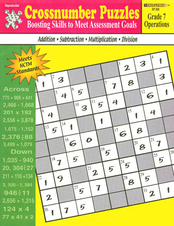Crossnumber Puzzles - Operations Grade 7 | National School Products