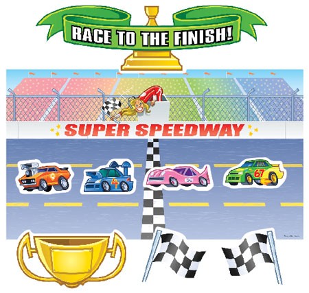 Race to The Finish! Mini Bulletin Board Set | National School Products