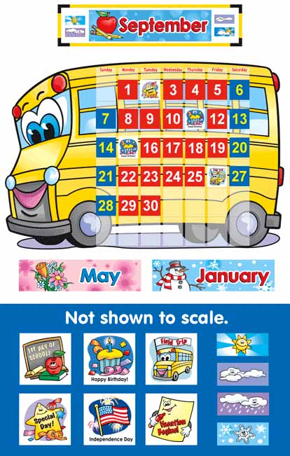 All in One School Bus Calendar English Bulletin Board